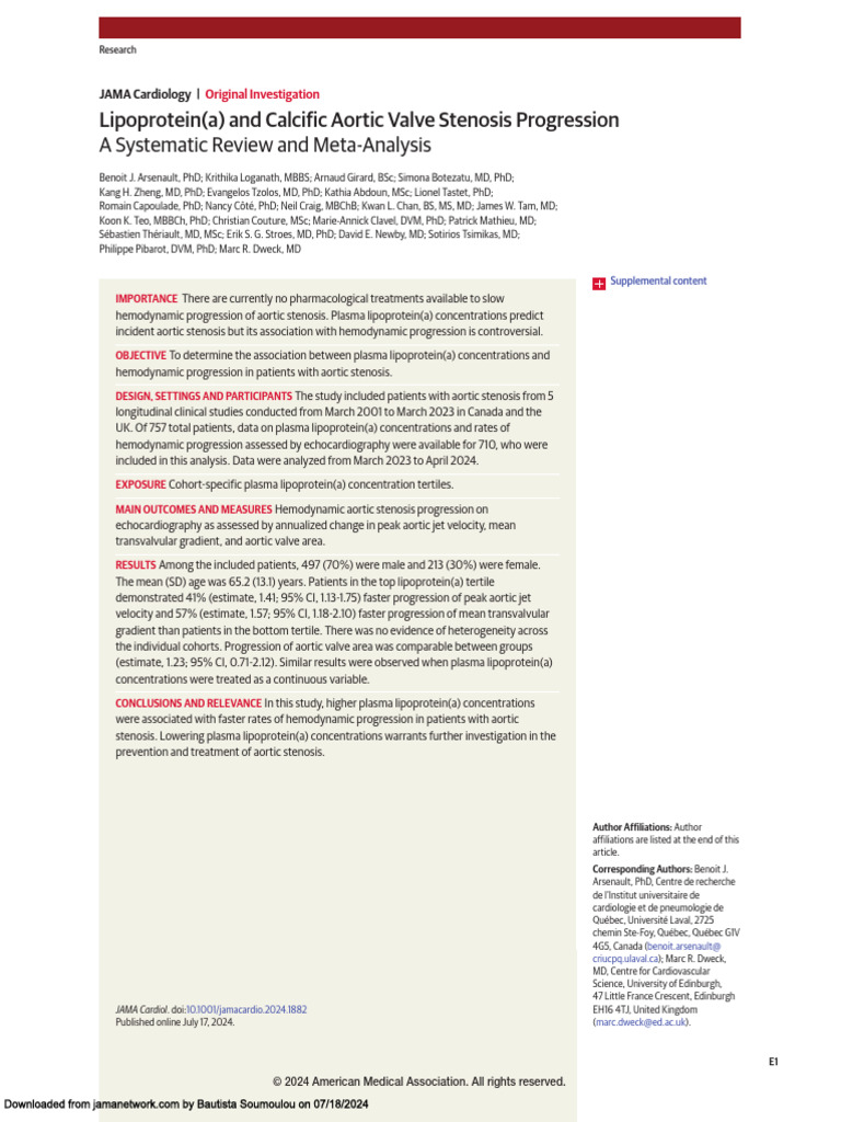 arsenault-et-al-2024-Lipoprotein(a) and Calcific Aortic Valve Stenosis ...