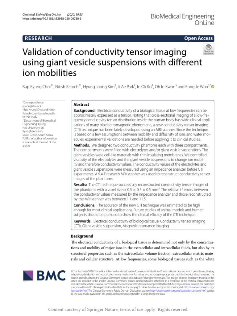 Validation of Conductivity Tensor Imaging Using Gi | PDF | Electrical ...