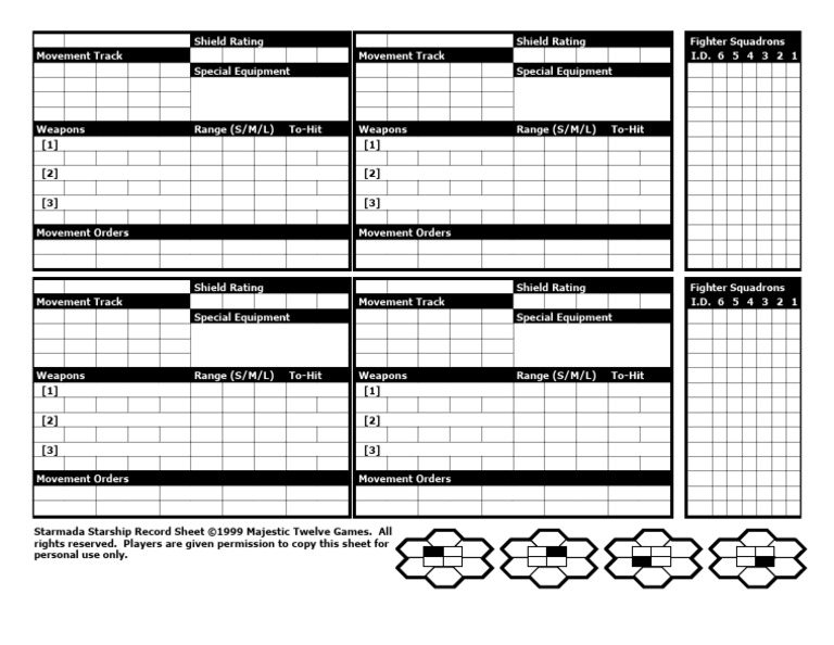 Starship Record Sheet 2 | PDF