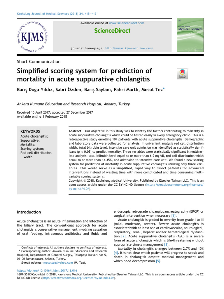 Simplified Scoring System For Prediction Ofmortali | PDF | Medicine ...