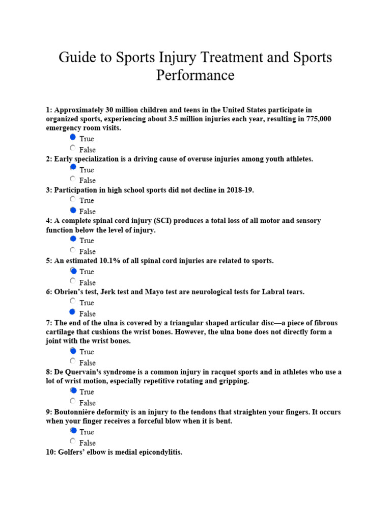 Sports Injury Treatment & Performance Guide | PDF | Knee | Medical ...