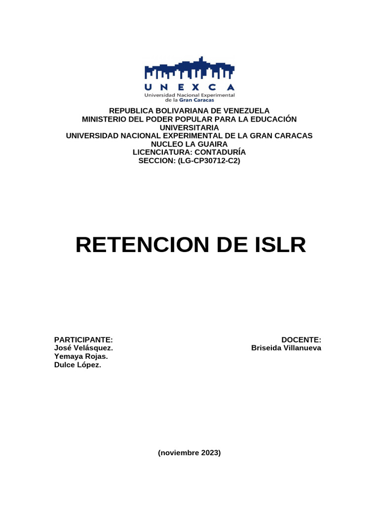 Trabajo Retenciones de Islr | PDF | Impuestos | Salario