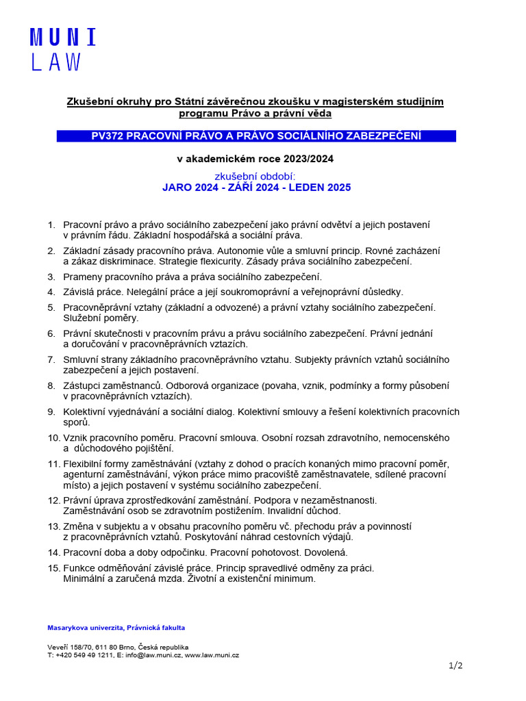 PV372 Pracovni Pravo2024 | PDF