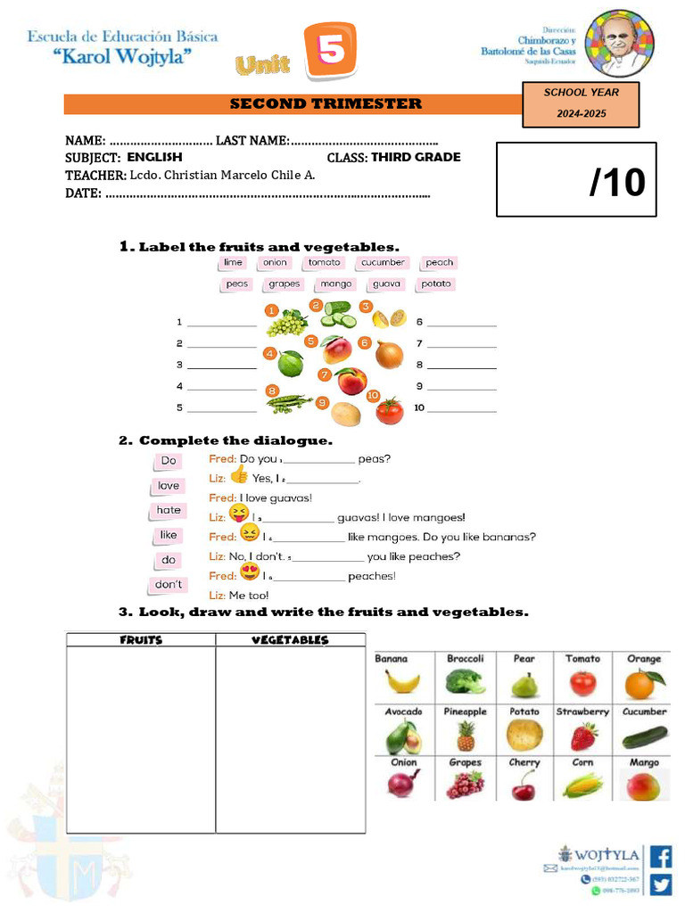 THIRD GRADE (FRUITS H) | PDF