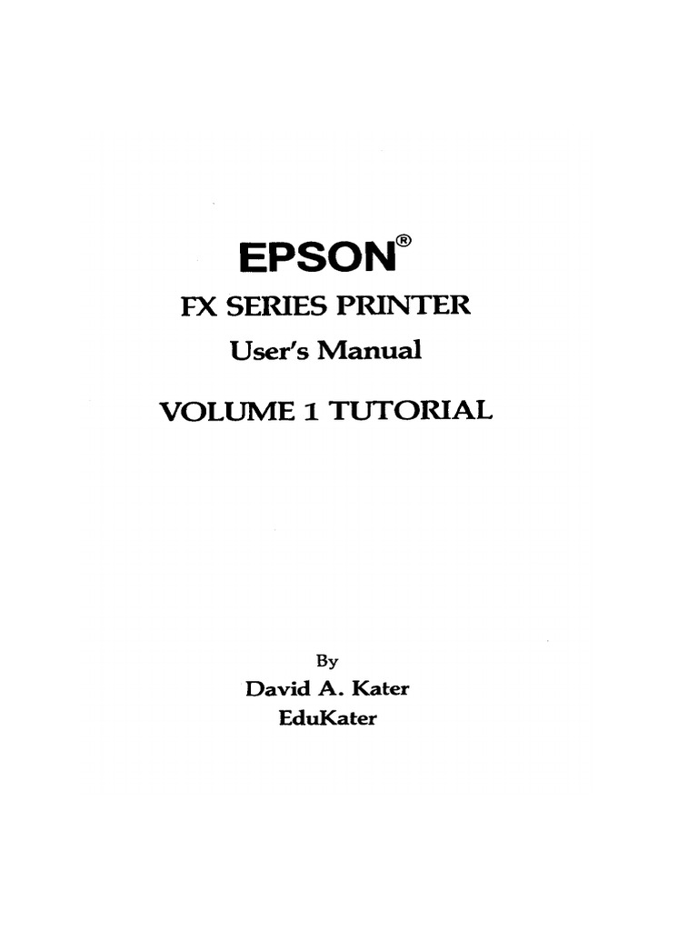 Epson FX Series User's Manual | PDF | Printer (Computing) | Radio
