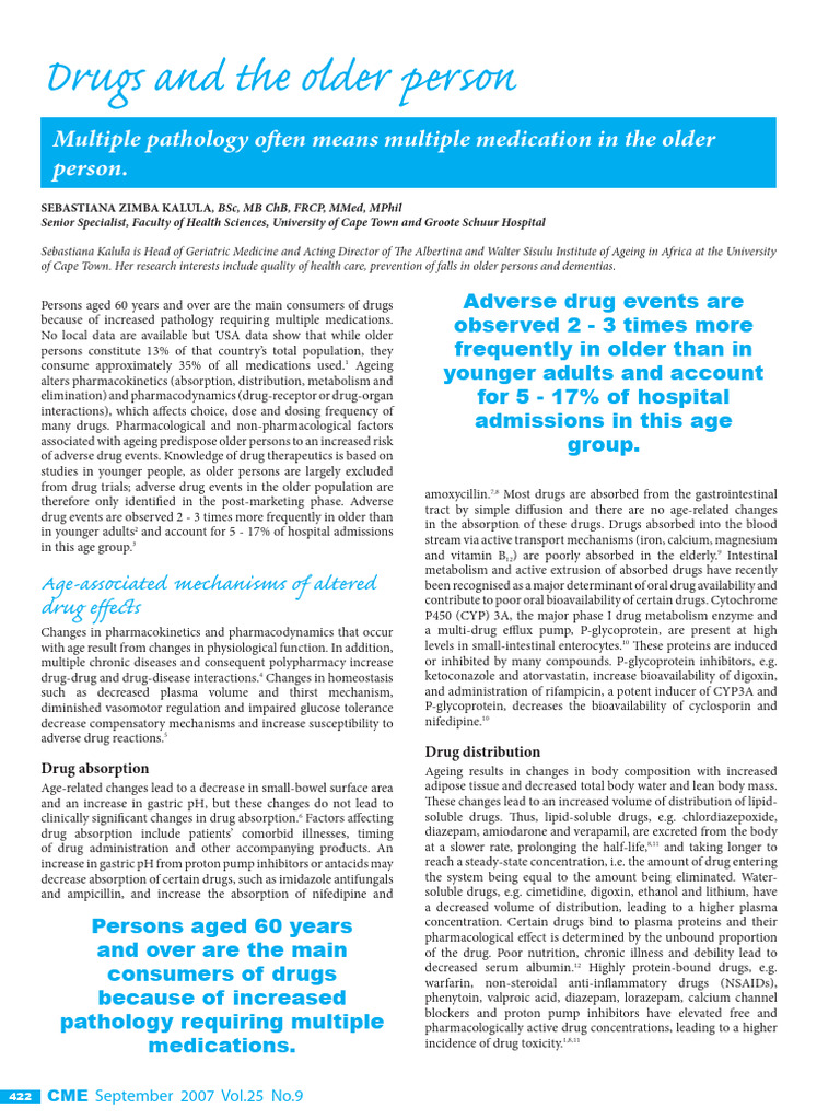 Drugs and The Older Person | PDF | Drug Metabolism | Medical Treatments