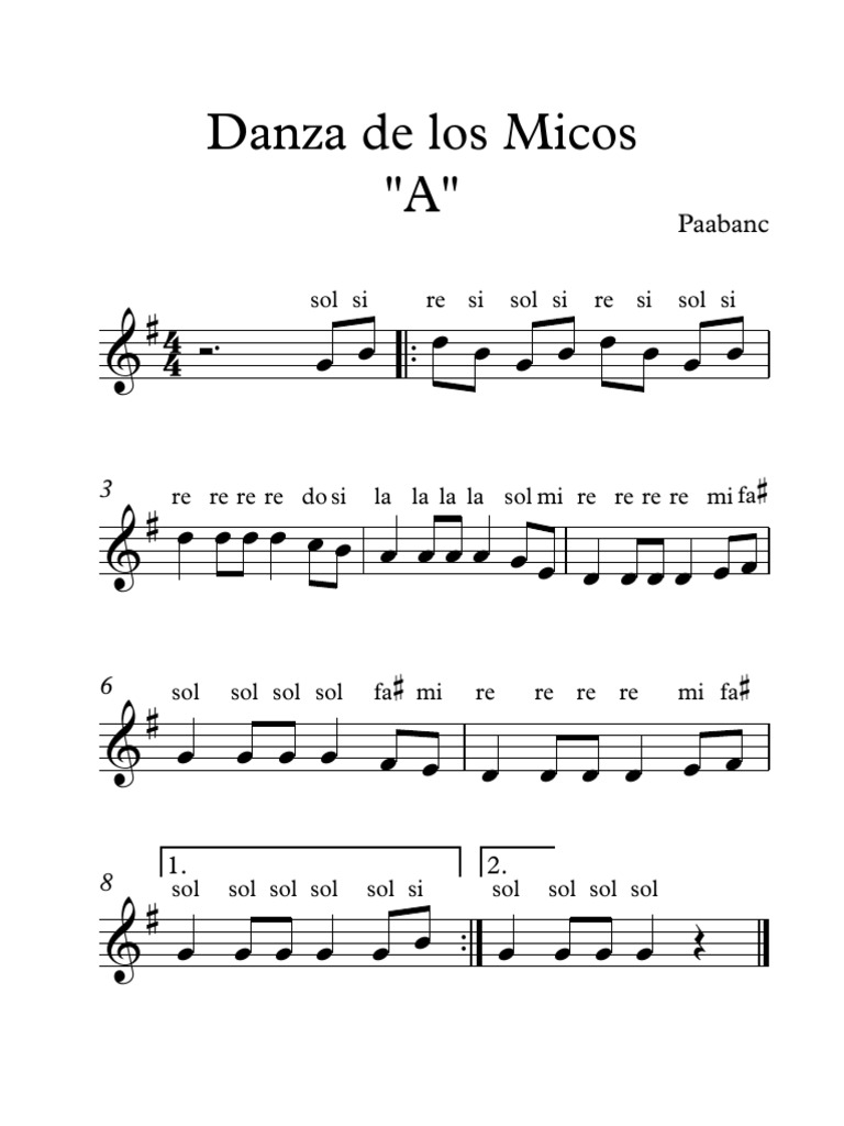 Danza de Los Micos A | PDF