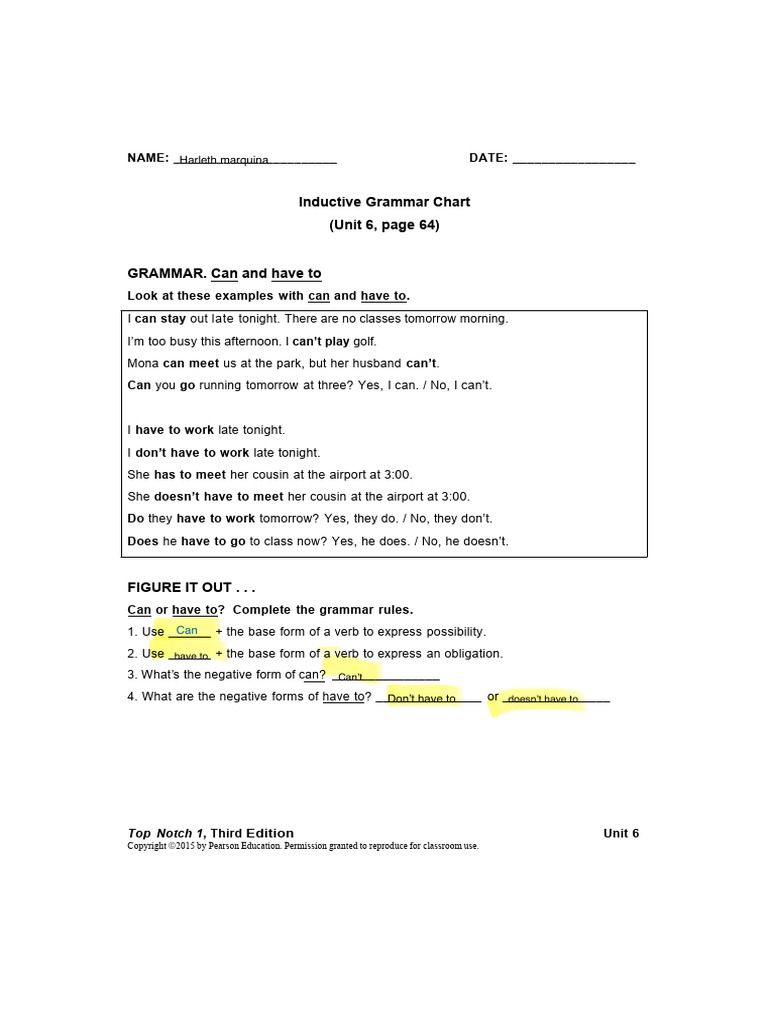 Idin 2 Unit 6 Lesson 1 Inductive Grammar | PDF