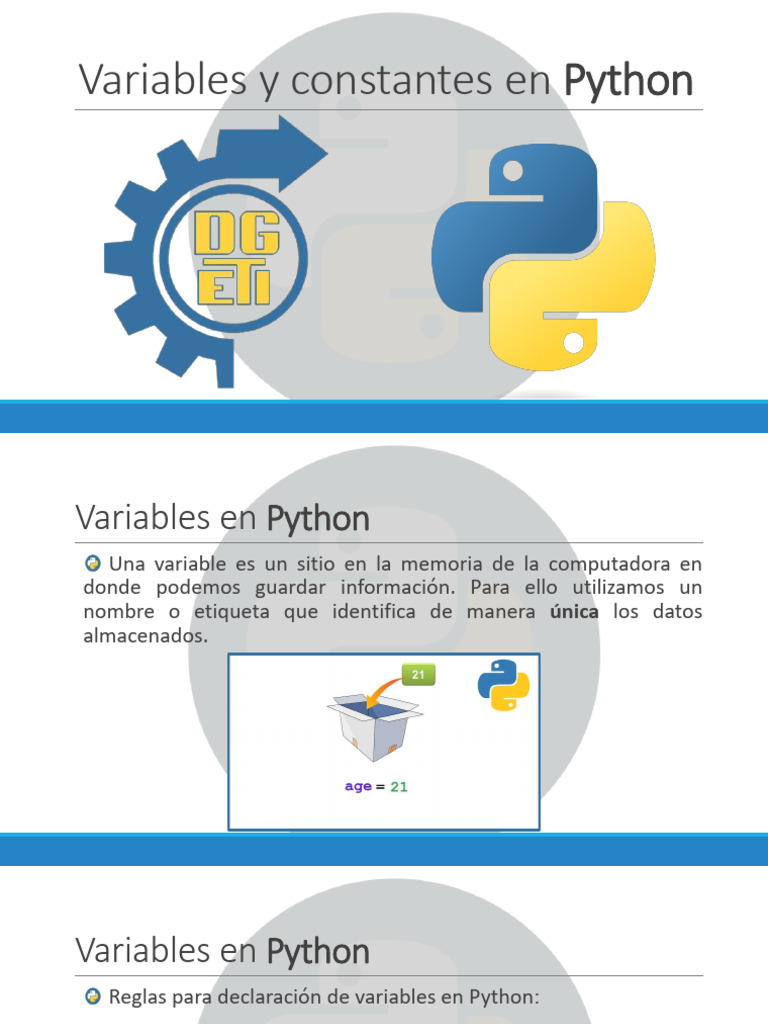 Variables y Constantes | PDF
