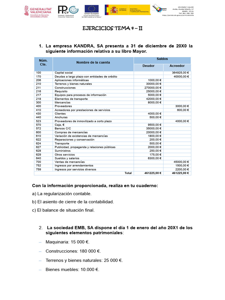 Ejercicios Ii | PDF | Bancos | Cheque