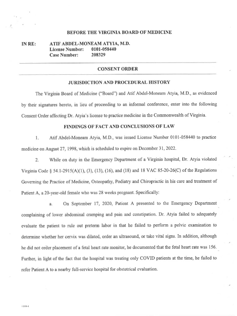 RE: Tennessee Department of Health Reg. Dr. Atif Atyia | PDF