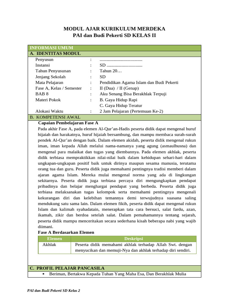 Kls 2 Bab 8 B Menjelaskan Arti Dan Contoh Sikap Gaya Hidup Rapi Dan ...