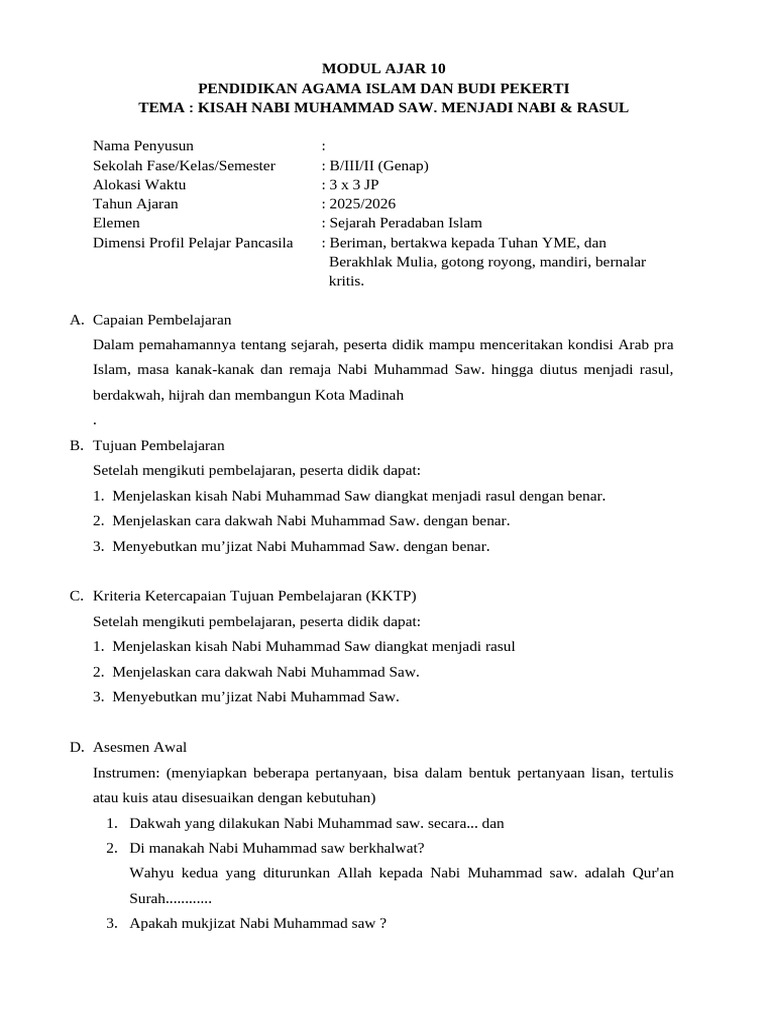 Kisah Nabi Muhammad Menjadi Rasul | PDF