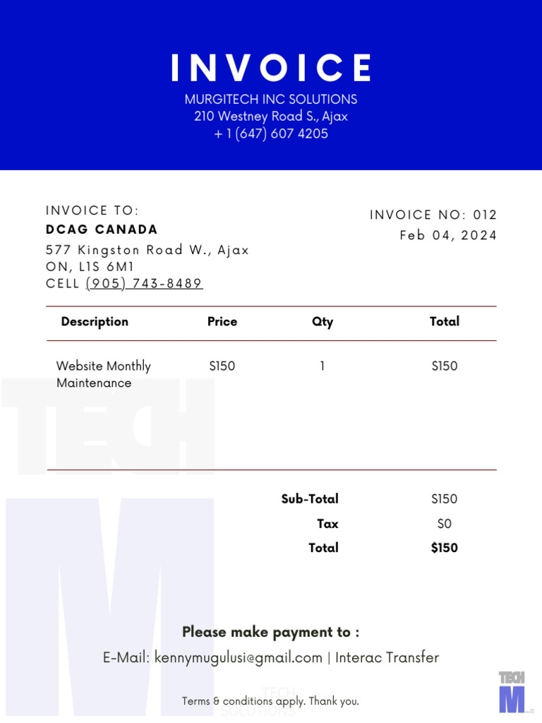 DCAG - Feb (Invoice) | PDF
