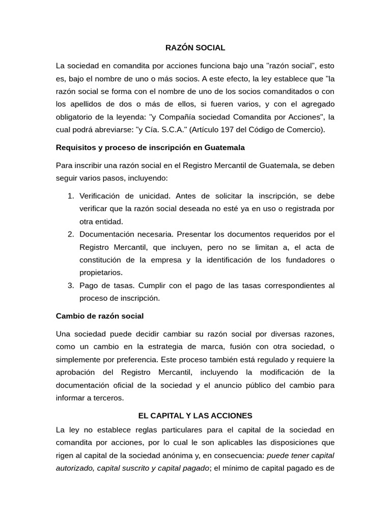 Razón Social | PDF | Compartir (Finanzas) | Business