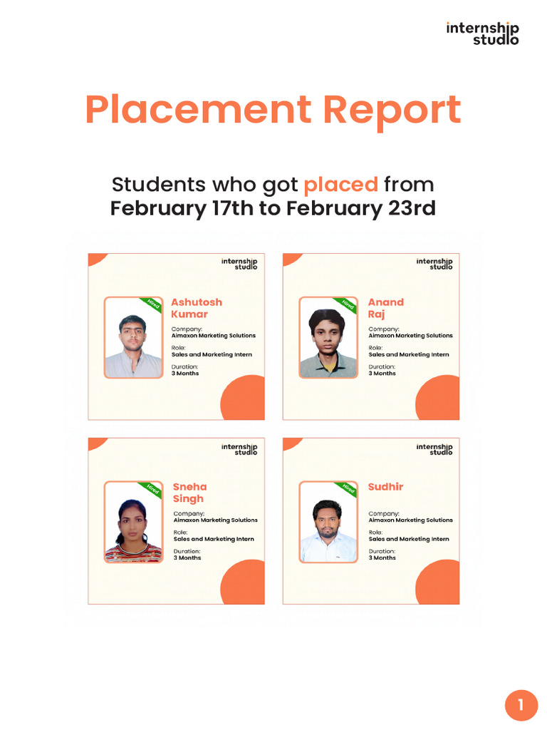 Placement Report Compressed | PDF