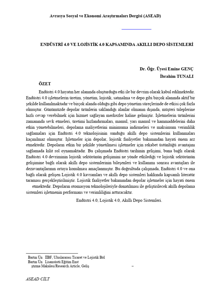 End STR 4.0 Ve Loj ST K 4.0 Kapsaminda Akilli Depo S Stemler (#1169036) - 2624477 | PDF