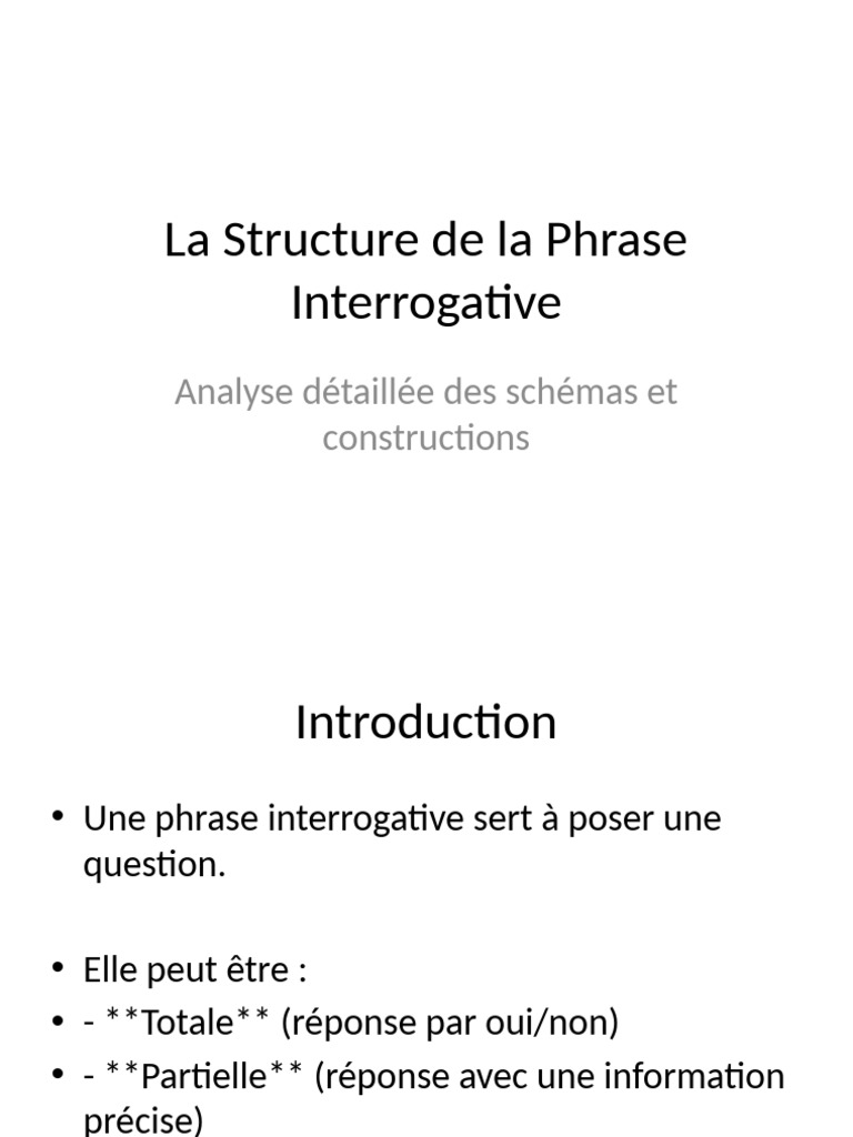 Schéma Phrase Interrogative | PDF