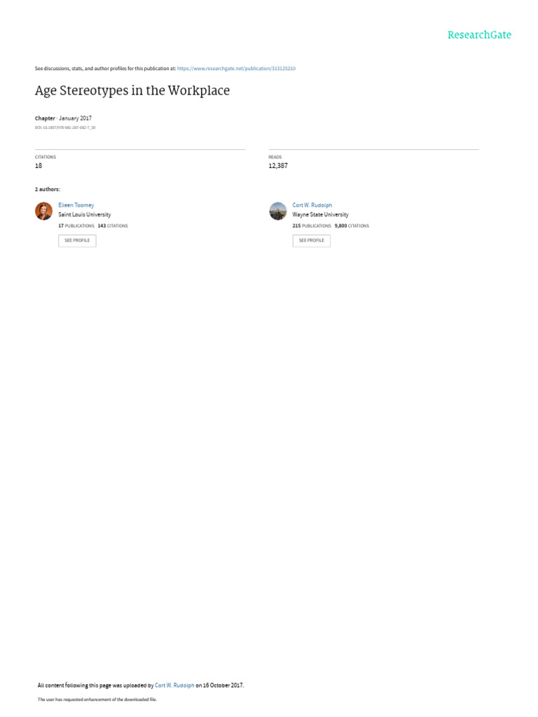 Age Stereotypes in The Workpla | PDF | Stereotypes | Behavioural Sciences