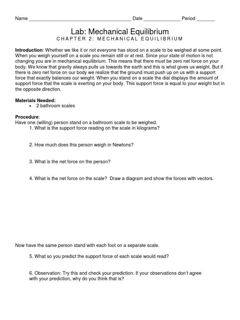 Understanding Mechanical Equilibrium | PDF | Force | Weight