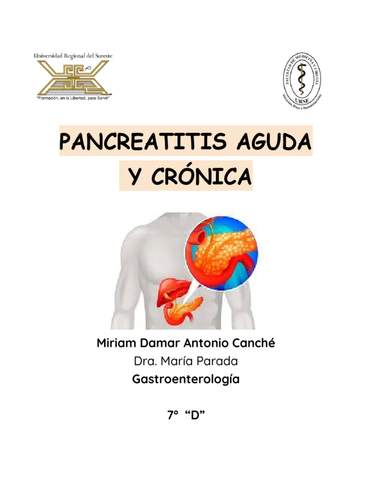 Pancreatitis Aguda y Crónica | PDF | Inflamación | Páncreas