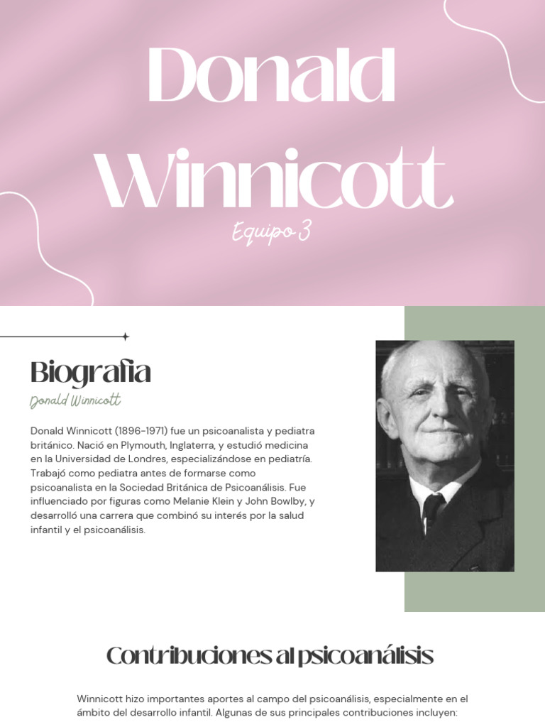 Biografía y teorías de Donald Winnicott | PDF | Psicoanálisis | Las ...