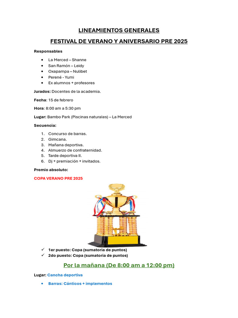 Lineamientos Iii Aniversario Pre 2025 | PDF | Reglas y regulaciones ...