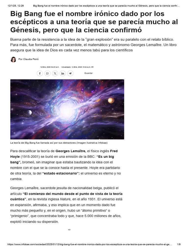 Big Bang Fue El Nombre Irónico Dado Por Los Escépticos A Una Teoría Que Se Parecía Mucho Al ...