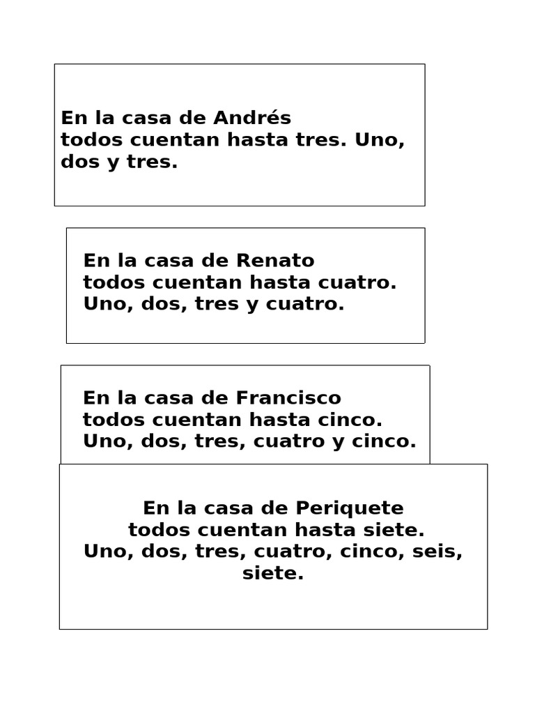 Rimas numéricas para contar hasta 10 | PDF
