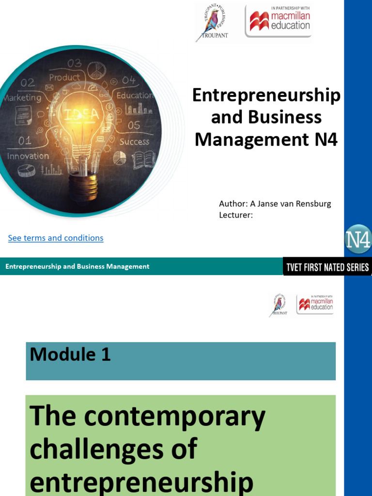 TVET FIRST EBM N4 - Module 1 Presentation | PDF | Entrepreneurship ...