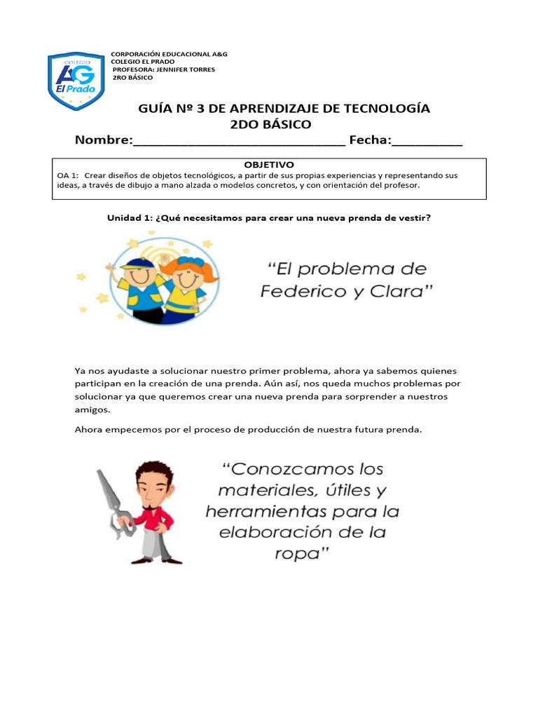 Guía 3 Tecnología 2° Básico | PDF