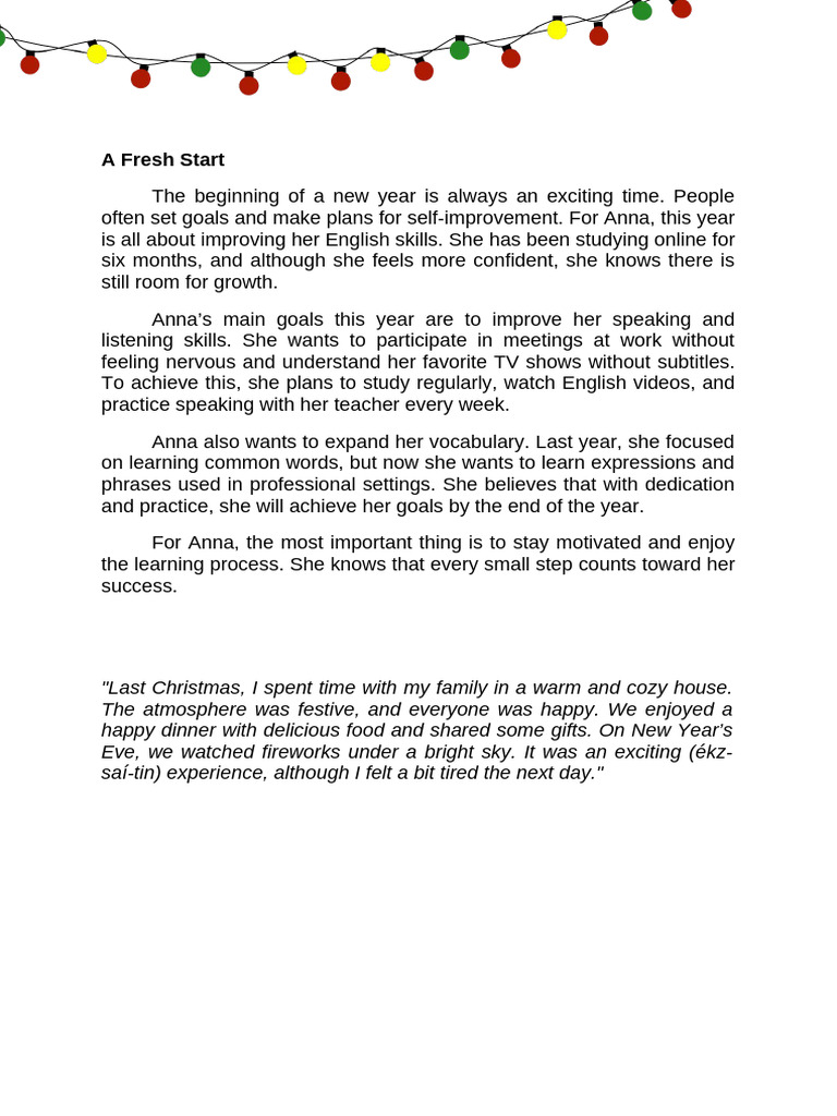 A Fresh Start | PDF