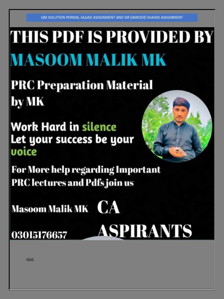 QM Asiignment Solution Videos | PDF