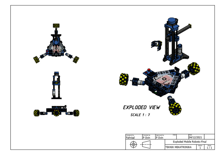 Exploded View of Mobile Robot Design | PDF