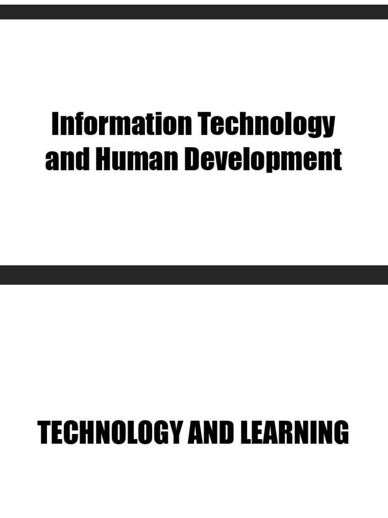 Information Technology and Human Development | PDF | Communication | Internet