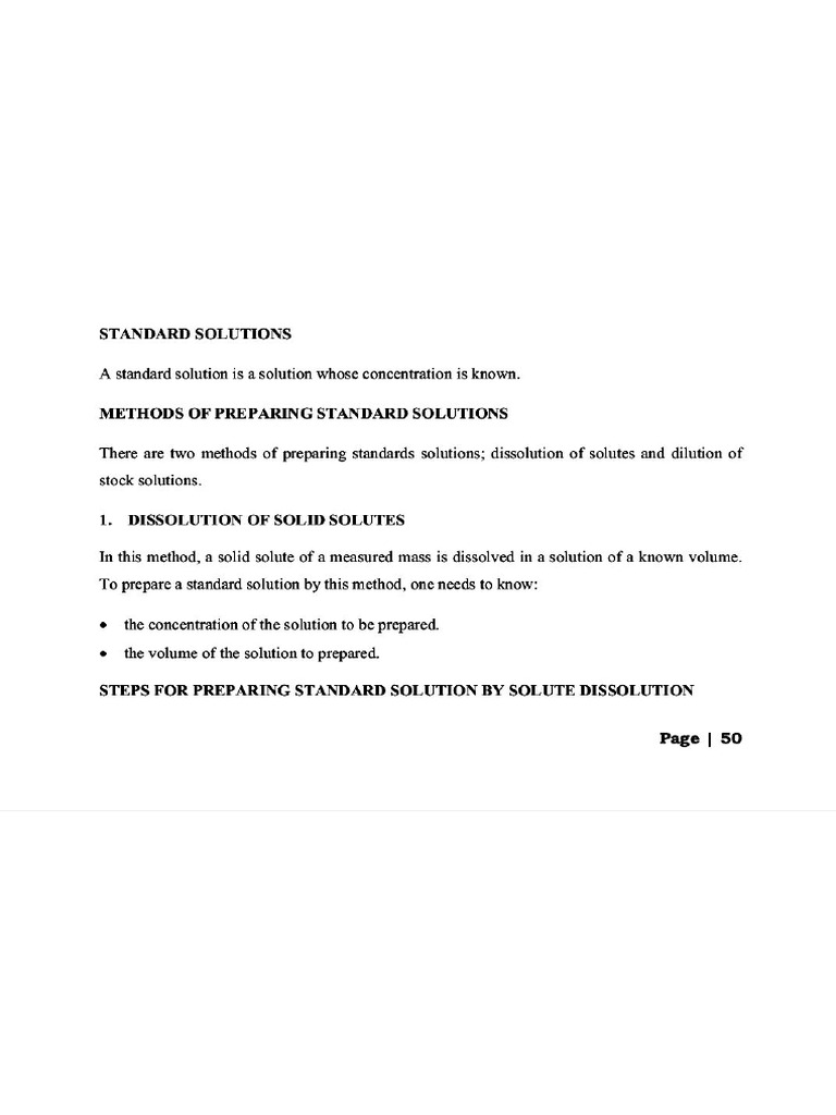 Standard Solutions | PDF