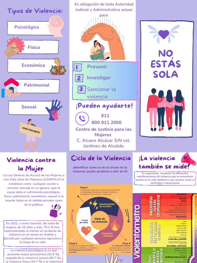 Triptico Violencia contra la mujer | PDF | Violencia | La violencia contra las mujeres