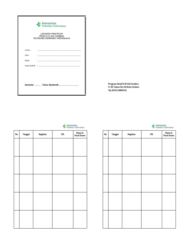 Format Log Book Praktikum | PDF