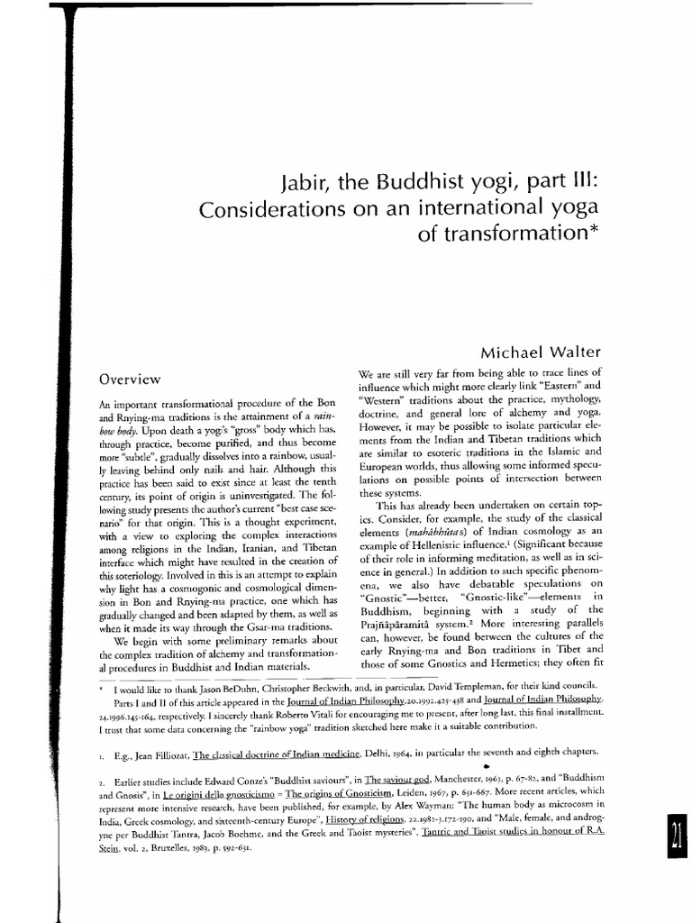 Jabir Buddhist Yogi Part 3 of 3 | PDF