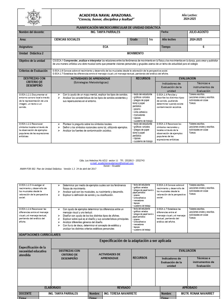PUD-ECA 2-1ro - | PDF | Aprendizaje