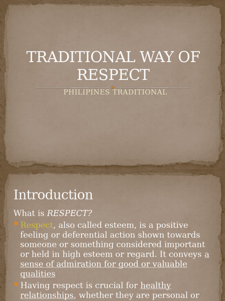 Traditional Way of Respect | PDF