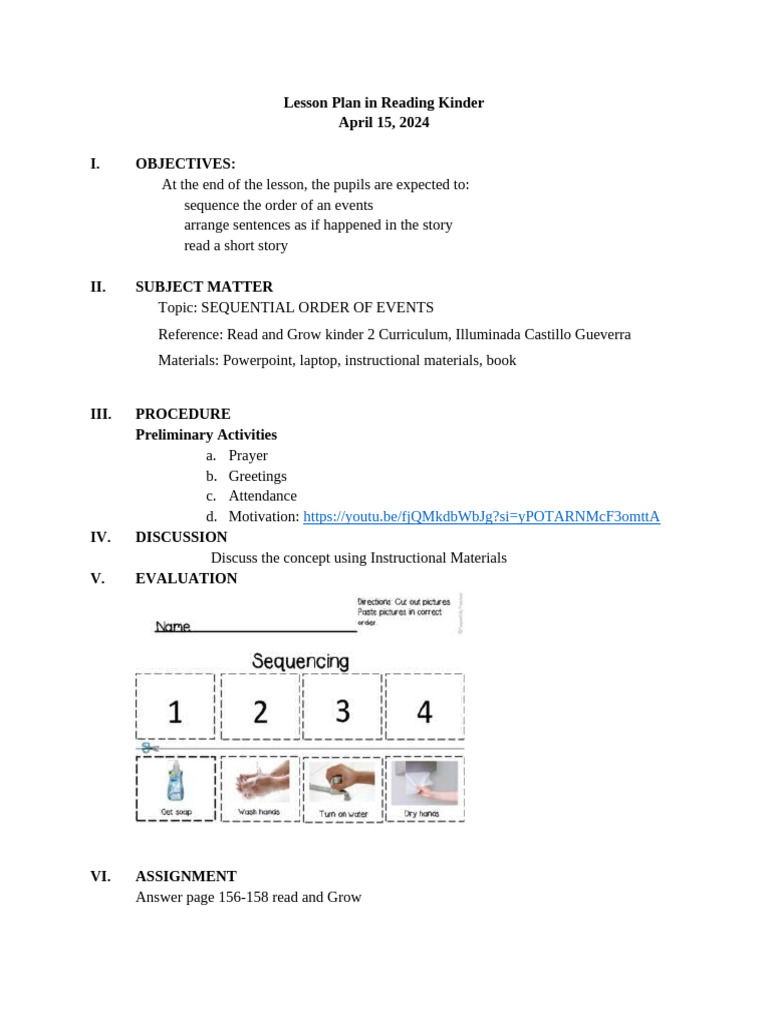 SEQUENCING ORDER OF EVENTS | PDF