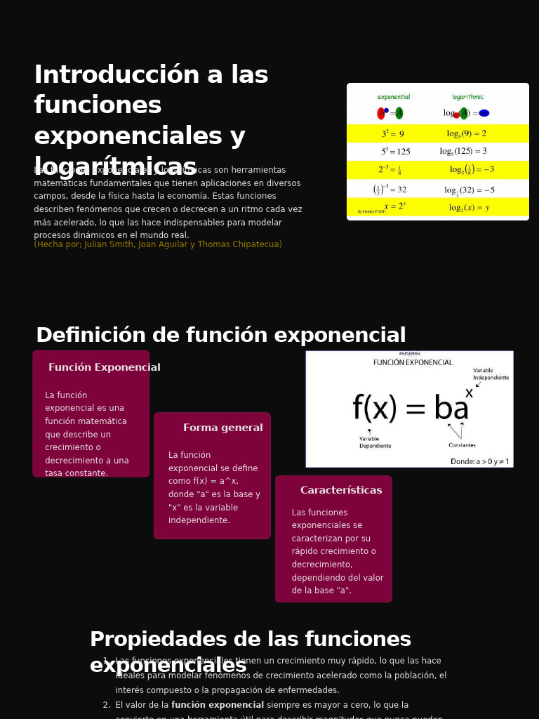 Funciones Exponenciales y Logaritmicas | PDF | Funcion exponencial | Logaritmo