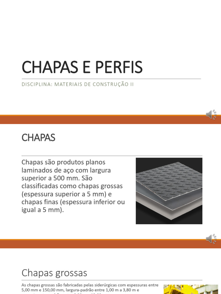 Chapas e Perfis na Construção Metálica | PDF | Aço | Laminação