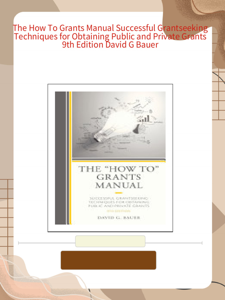 The How To Grants Manual Successful Grantseeking Techniques For ...