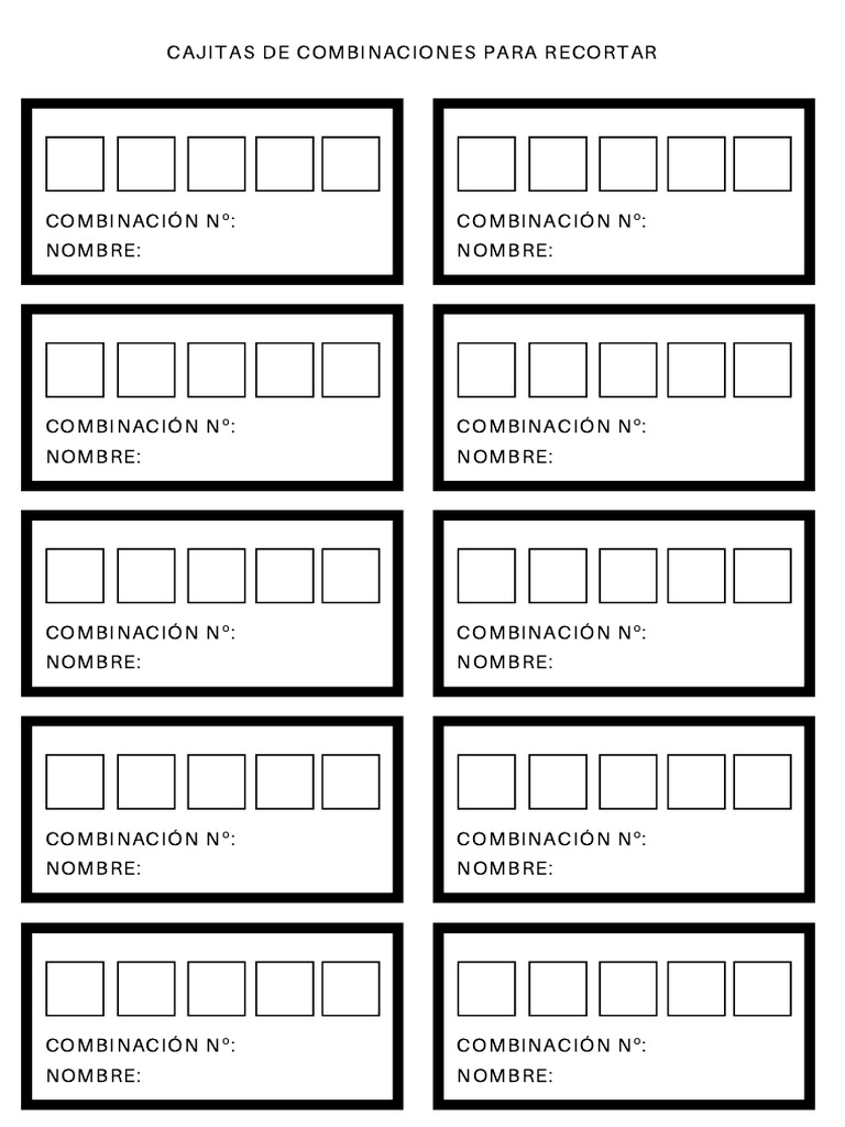 Cajitas de Combinacion | PDF