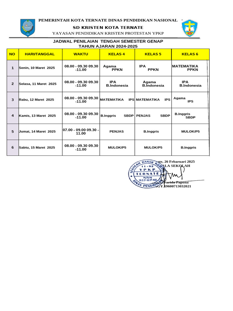 Jadwal Uas Semester Genap 2025 | PDF