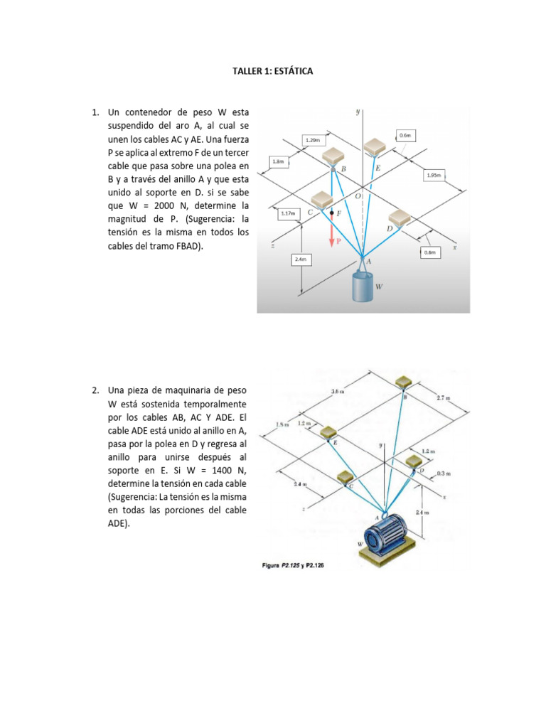 Taller 1 - Estatica | PDF