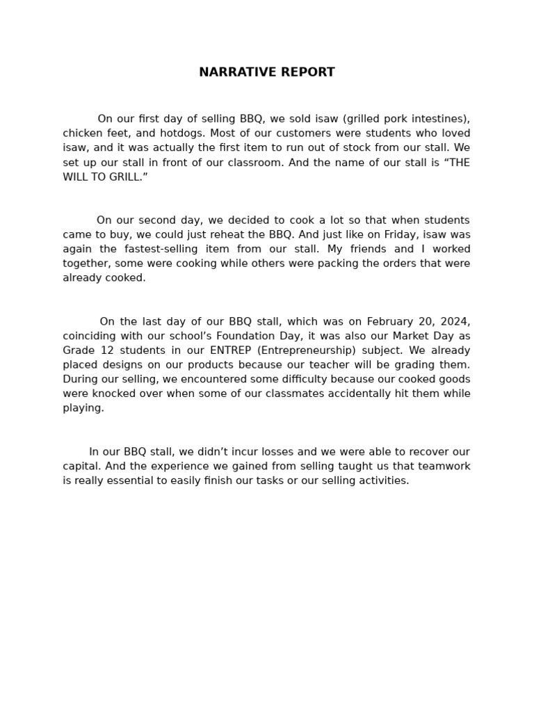 Narrative Report | PDF