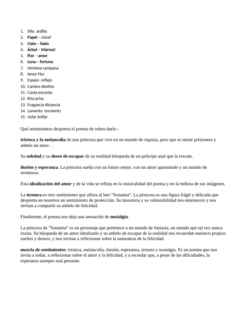 PALABRAS PARA RIMAR | PDF